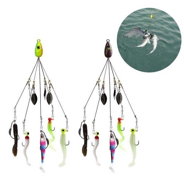 Alabama Umbrella Rig Fishing Lures Set 5 Arms Alabama Willow Blade ...