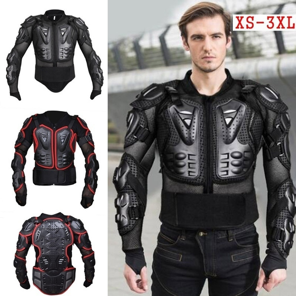 Motorcycle Full Body Armor Shirt Jacket Back Shoulder Protect Gear XS ...