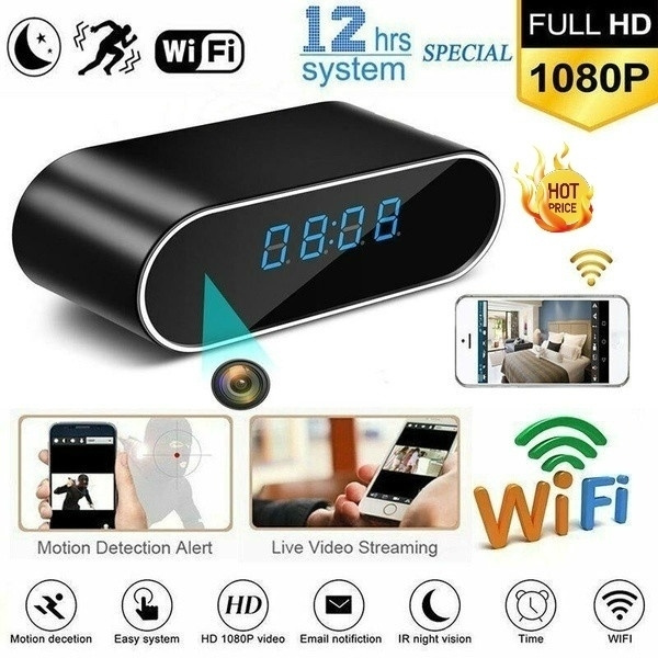 2020 New HD 1080P Wireless Wifi IP Spy Hidden Camera Table Clock Night ...