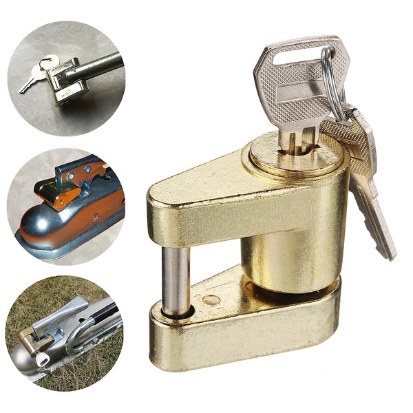 Universal Trailer Coupler Latch Lock Brass Safety Pin Hitch Receiver ...