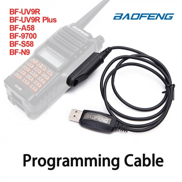 1Pc Walkie Talkie USB Programming Cable Cord CD For BAOFENG UV-9R Plus ...