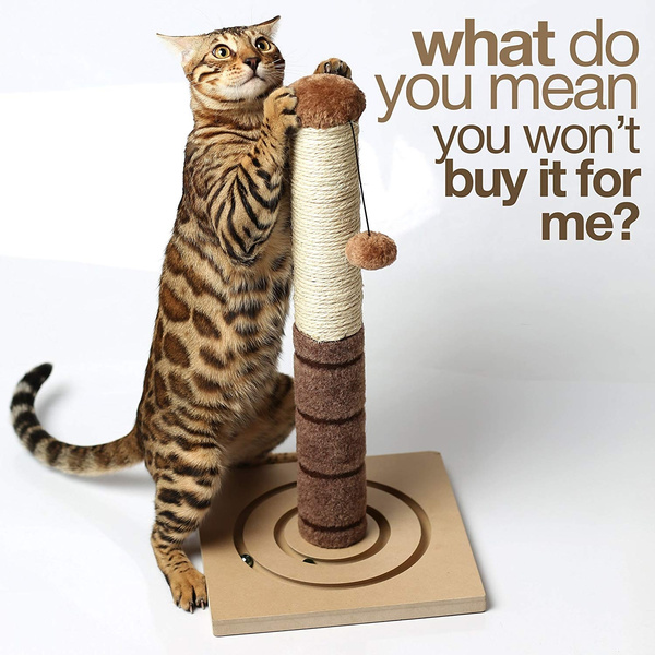 Tall Cat Scratching Post Cat Interactive Toys Plush Sisal Scratch Pole ...
