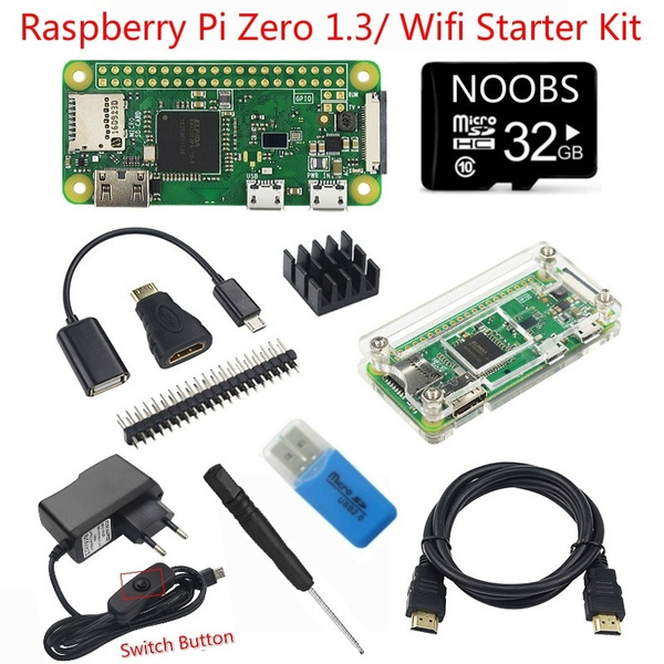 Raspberry Pi Zero W Starter Kit with Acrylic Case+GPIO Header+32GB SD ...