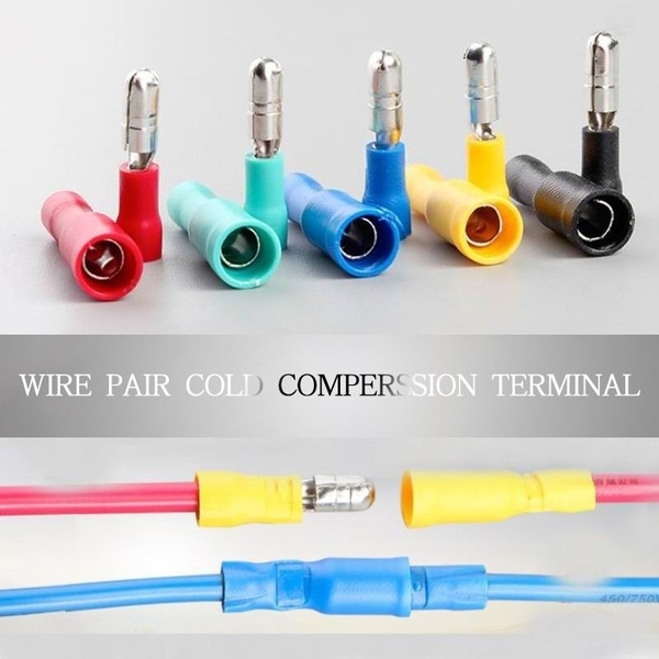 Universal 50 Pairs Car Spade Connector Electrical Wire Bullet Connector ...
