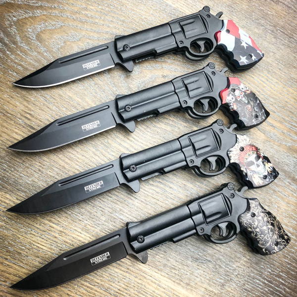 Fast Shipping USA SELLER 8.5" Tactical Spring Assisted HAND Gun PISTOL ...