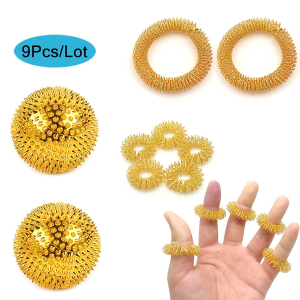 9Pcs/Lot Hand Palm Acupuncture Ball Needle Massage Handball ABS ...