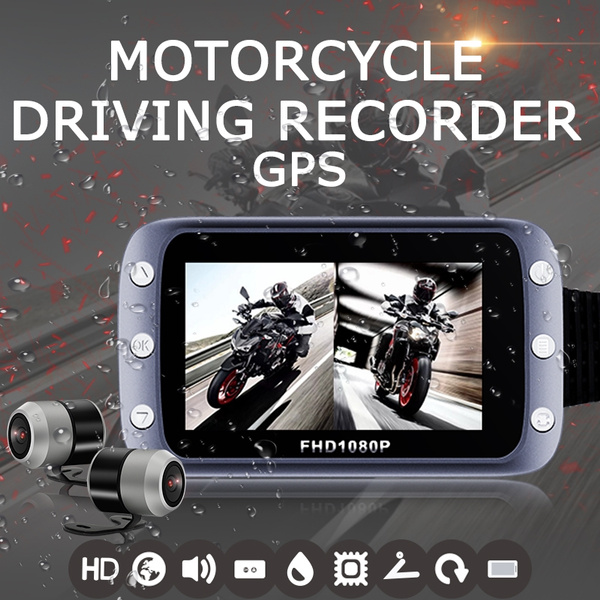 Motorcycle DVR Dash Cam 1080P+720P Full HD Front Rear View Waterproof ...
