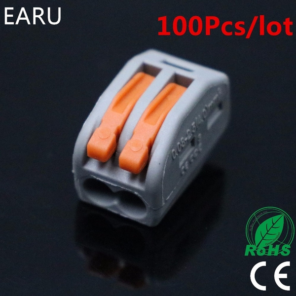 100pcs WAGO 222-412 PCT-212 PCT212 Universal Compact Wire Wiring Connector 2 pin Conductor ...