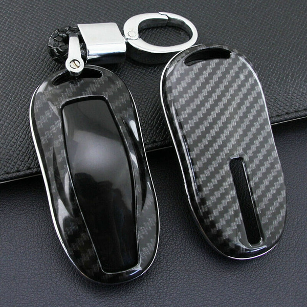 Carbon Fiber Styler Remote Car Key Fob Case Cover Chain Hard Shell For ...