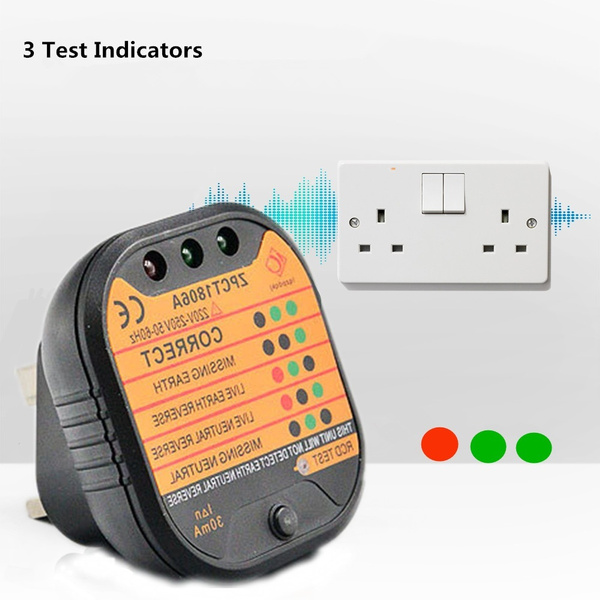 RCD Test EU/US/UK Plug Home Voltage Automatic Plastic Electric Circuit ...