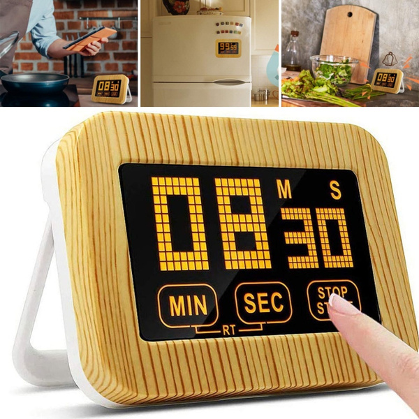 Digital Kitchen Timer Touch Screen Cooking Stopwatch Count-Up & Count Down Backlight Pocket ...