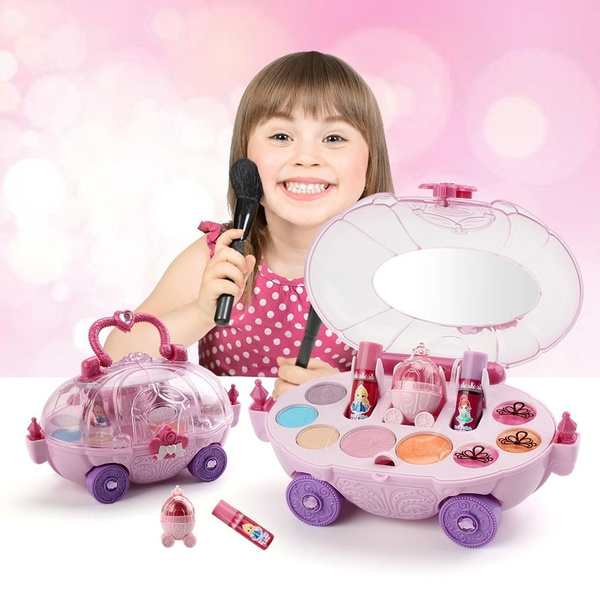 Kids Girls Makeup Set Eco-friendly Cosmetic Pretend Play Kit Princess ...