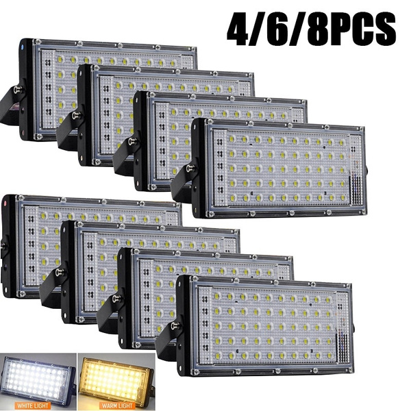 4/6/8PCS 50W Super Bright LED Flood Lights Waterproof Outdoor Spot Lamp ...