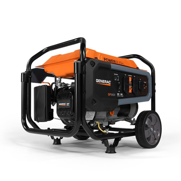 Generac GP Series 3600 Watt Max Gas Powered Camping Rolling Generator ...