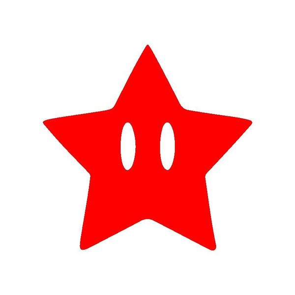 Mario Star Vinyl Car Sticker Cartoon Pentagram Star Funny Car Decal for ...