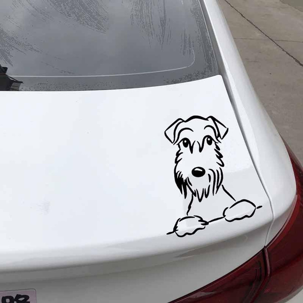 Cute Schnauzer Dog Car Sticker Vinyl Decal Car Window Funny Decor Black ...