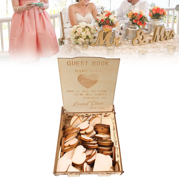 Heart Frame Letter Box Wooden Wedding Sign In The Message Book Heart ...