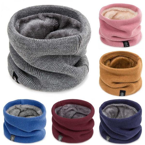 Women Men's Warm Winter Knitting Scarf Thick Elastic Knit Neck Scarves ...