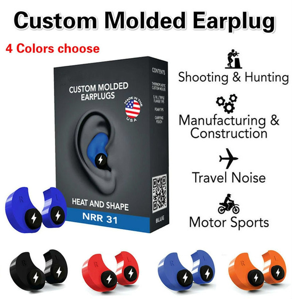 Custom Molded Earplugs, 31dB Highest NRR, Comfortable Hearing ...