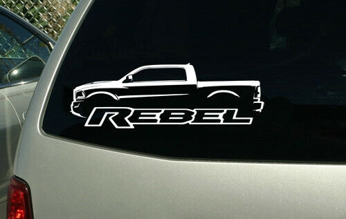 Dodge Ram Rebel truck car sticker decal outline wall graphic | Wish