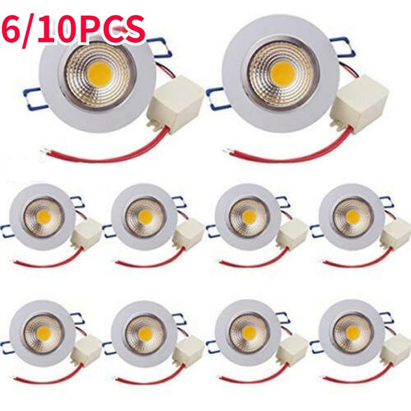 6/10Packs LED Downlight Spotlight 3W COB LED Recessed Ceiling Light ...