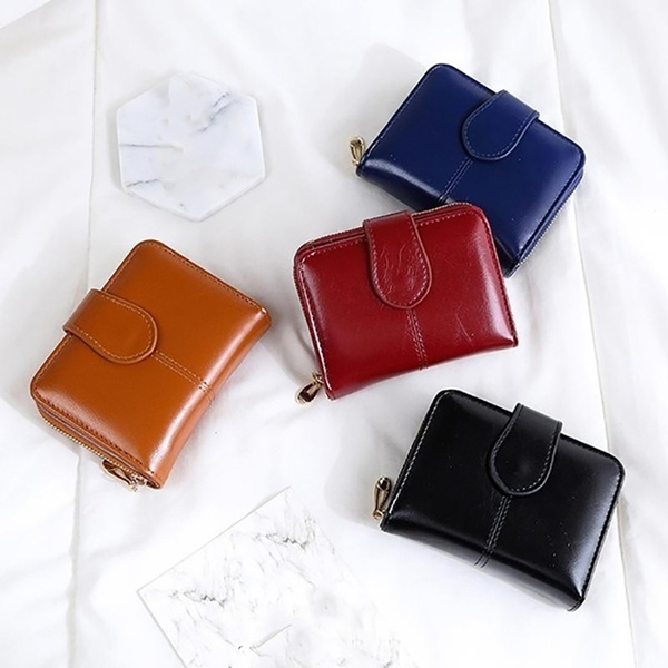 Fashion Retro Coin Purse Short Wallet Ladies Small Wallet Buckle Zipper ...