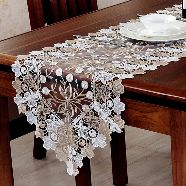 Rose Lace Embroidery Tea Table Flag Tablecloth Home Party Decoration | Wish
