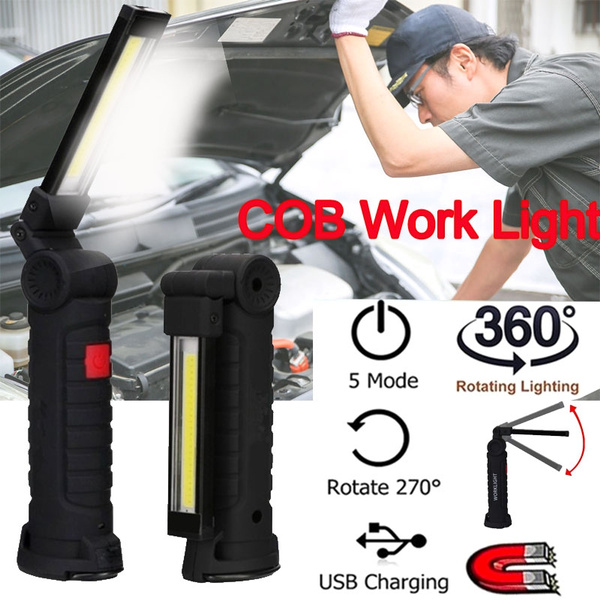 Portable Rotatable LED USB Rechargeable Work Light LED COB Rechargeable ...