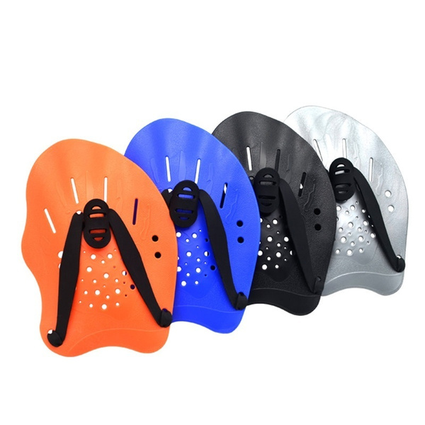 1 Pair Adjustable Swimming Hand Paddles Fins Flippers Webbed For Diving ...