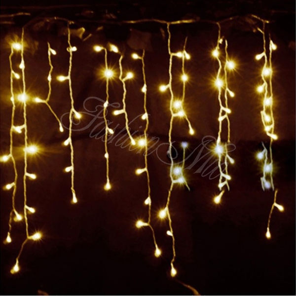 5M 6M 96LED/216 LED Christmas LED Curtain Icicle String Light droop 0.4 ...