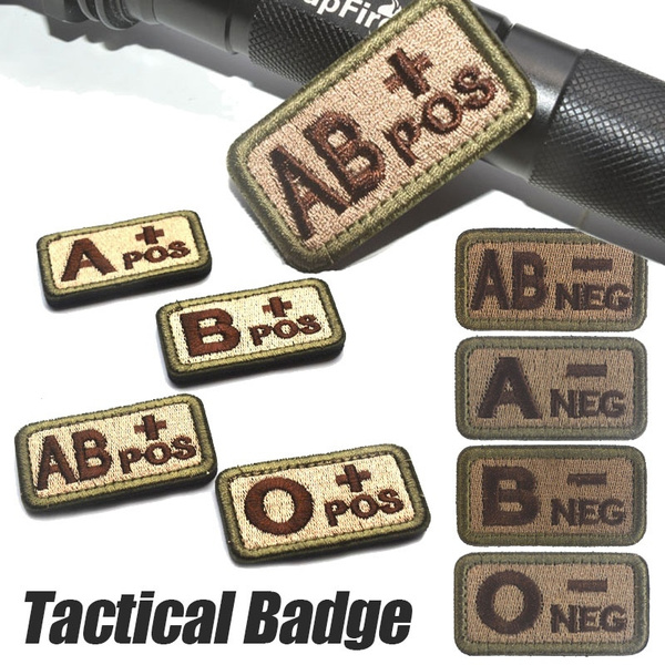 Blood Type Embroidery Velcro Badge Outdoor Military Fan Tactical ...