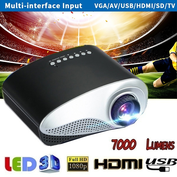 1080P HD LED Projector Mini 3D Home Theater Cinema HDMI USB VGA AV ...