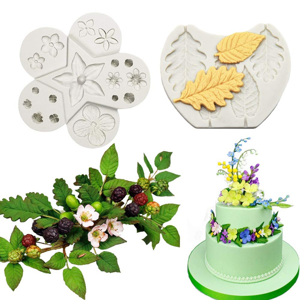 DIY Cake Decorating Fondant Icing Silicone Mold - Flowers Buds and Pro ...