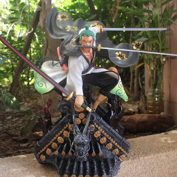 Classic 50CM Anime ONE PIECE Statue Roronoa Zoro GK Kimono Ver. Action ...