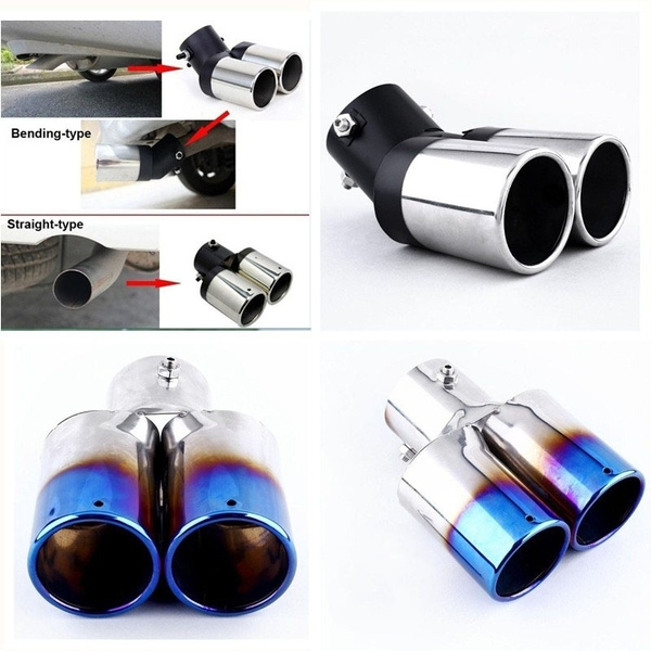 Universal Automobile Tail Exhaust Pipe Double Pipe Straight Pipe and ...