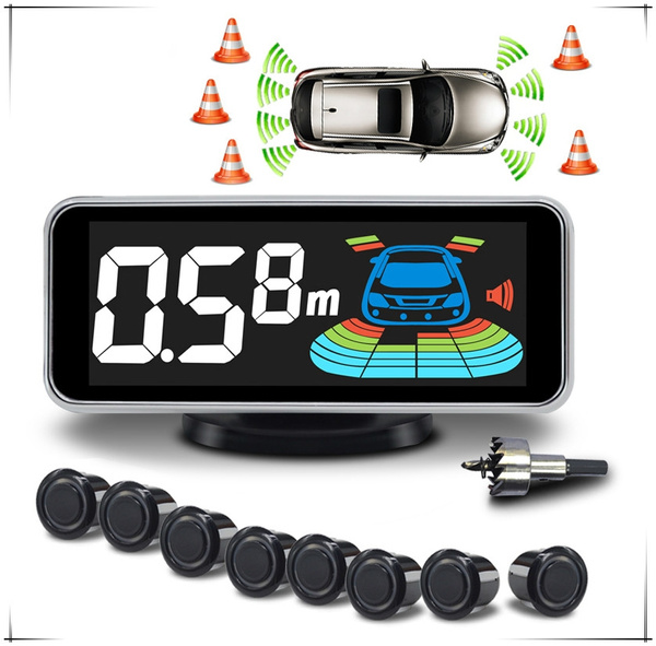 8 Sensors LED Display Car Parking Sensor Reverse Backup Radar Alarm ...