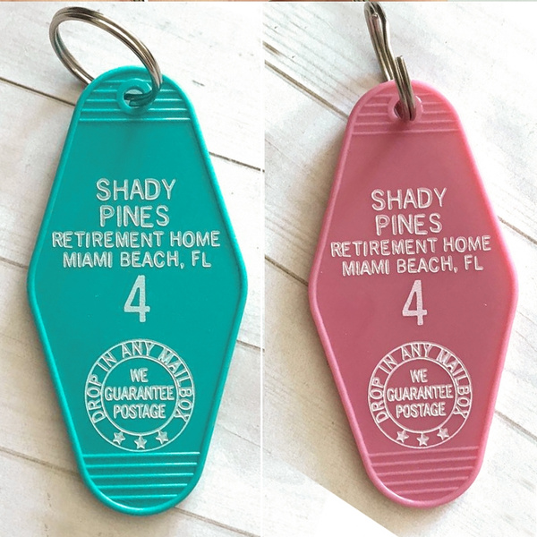 Lettering Shady Pines Retirement Home Keyring Key Tag Friendship ...