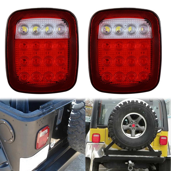 2 x Waterproof 16 LED Brake Light Reverse Turn Signal Car Taillight ...