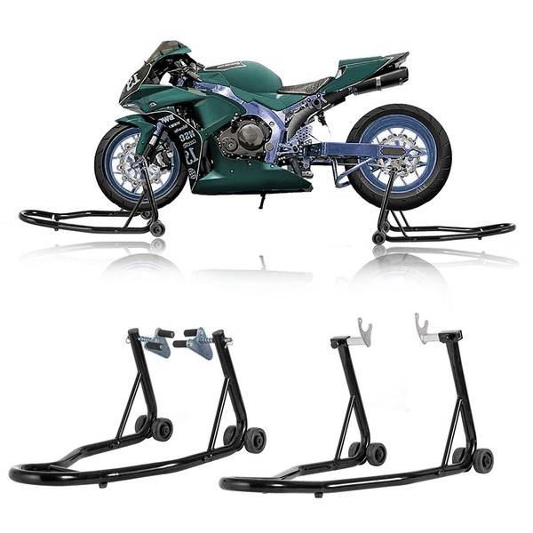 Motorcycle Stand Front Fork & Rear Paddle Combo Rear Wheel Lift Paddock ...