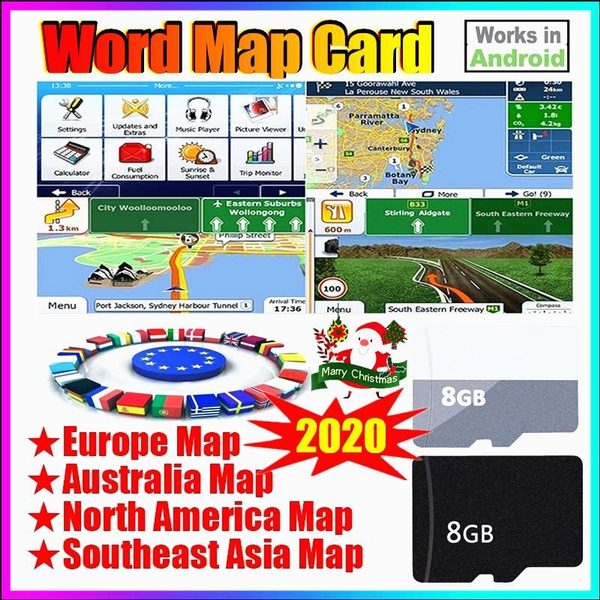 New Upgrade 8GB World Map Card For GPS Navigator/MP5 Player Europe Map ...