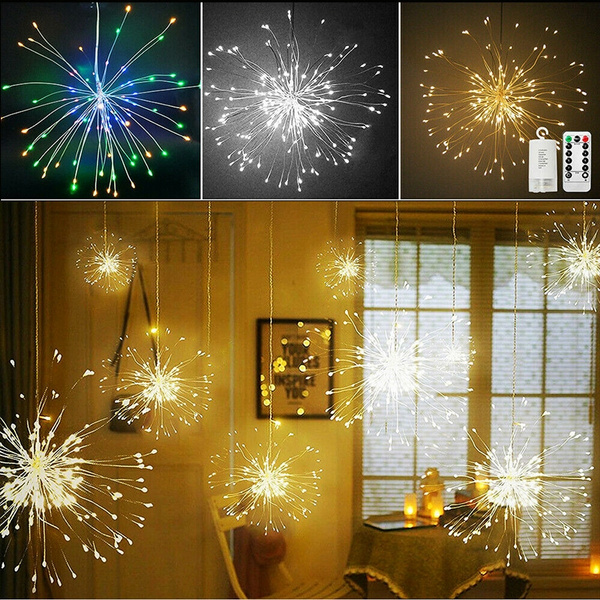 40/100/180LED Remote Control Fireworks Light Explosion Ball Lamp String ...