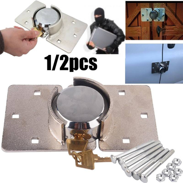 Van Garage Shed Door Security Padlock & Hasp Set Heavy Duty 73mm Steel ...