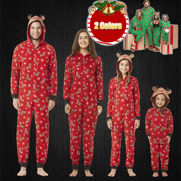 Christmas Family Matching Pajamas Pjs Set Hooded Santa's Deer Sleepwear ... Christmas Family Matching Pajamas Pjs Set Hooded Santa's Deer Sleepwear ...