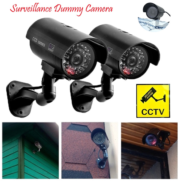 1/2PCS Dummy Camera Waterproof Wireless Surveillance Dummy Fake CCTV ...