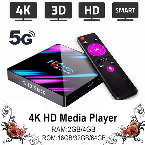 4K Android HD TV Box 5G WiFi/4K/3D Smart TV Box Streaming Network Media ...