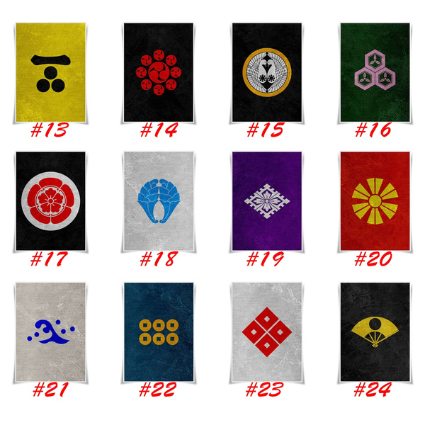 Japan Sengoku Period Daimyo Emblem Poster Mon Prints A3 Size Wall Art ...