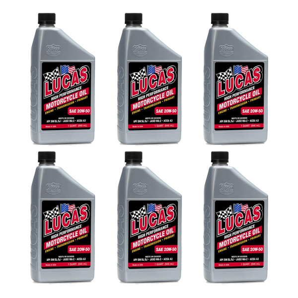 Lucas Oil SAE 20W-50 Performance Trans and Engine Motorcycle Oil, 1 ...