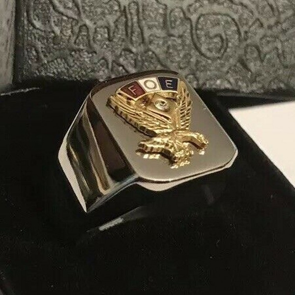 Men’s Fashion Solid Stainless Steel Fraternal Order of Eagles Ring Size ... Men’s Fashion Solid Stainless Steel Fraternal Order of Eagles Ring Size ...