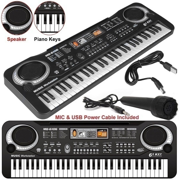 61 Key Electronic Keyboard Electric Music Digital Piano Organ with Mic ...