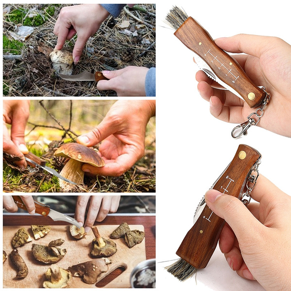 Outdoor Camping Mushroom Knife Wood Handle Hunting Survival Folding ...